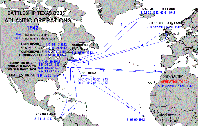 Battleship Texas BB35 world war II 1942